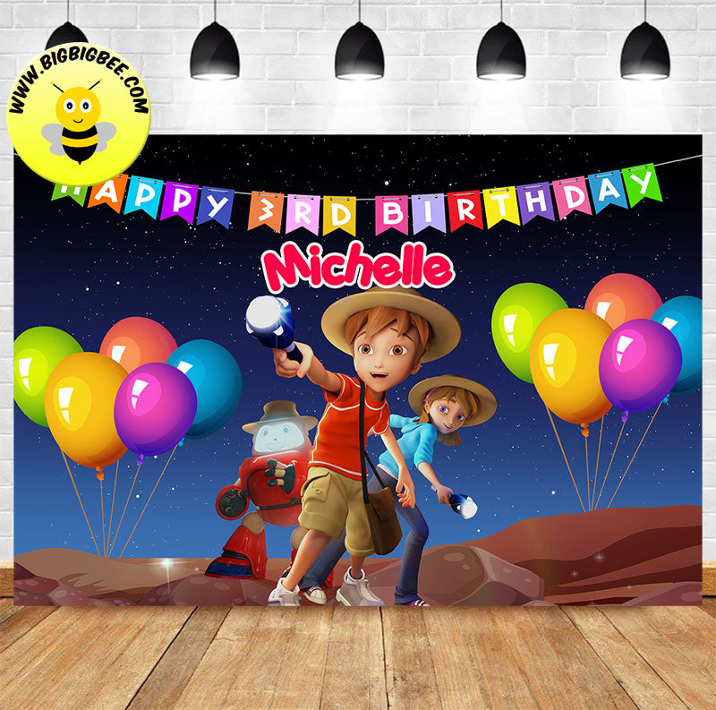 Custom Superbook Gizmo Theme Birthday Backdrop – BigBigBee Party Sign